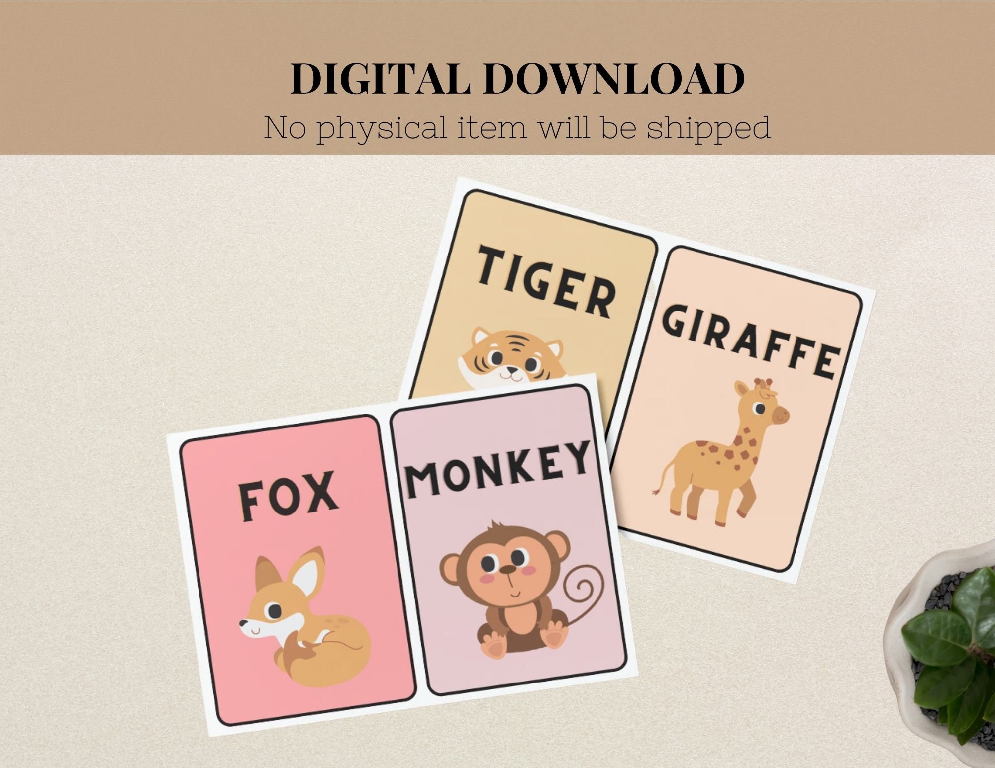 Tarjetas didácticas de animales Animales salvajes: 26 lindas - Etsy México