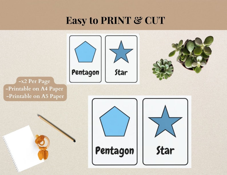 Shapes Flash Cards - Digital Download, Educational Tool, Ideal for ...