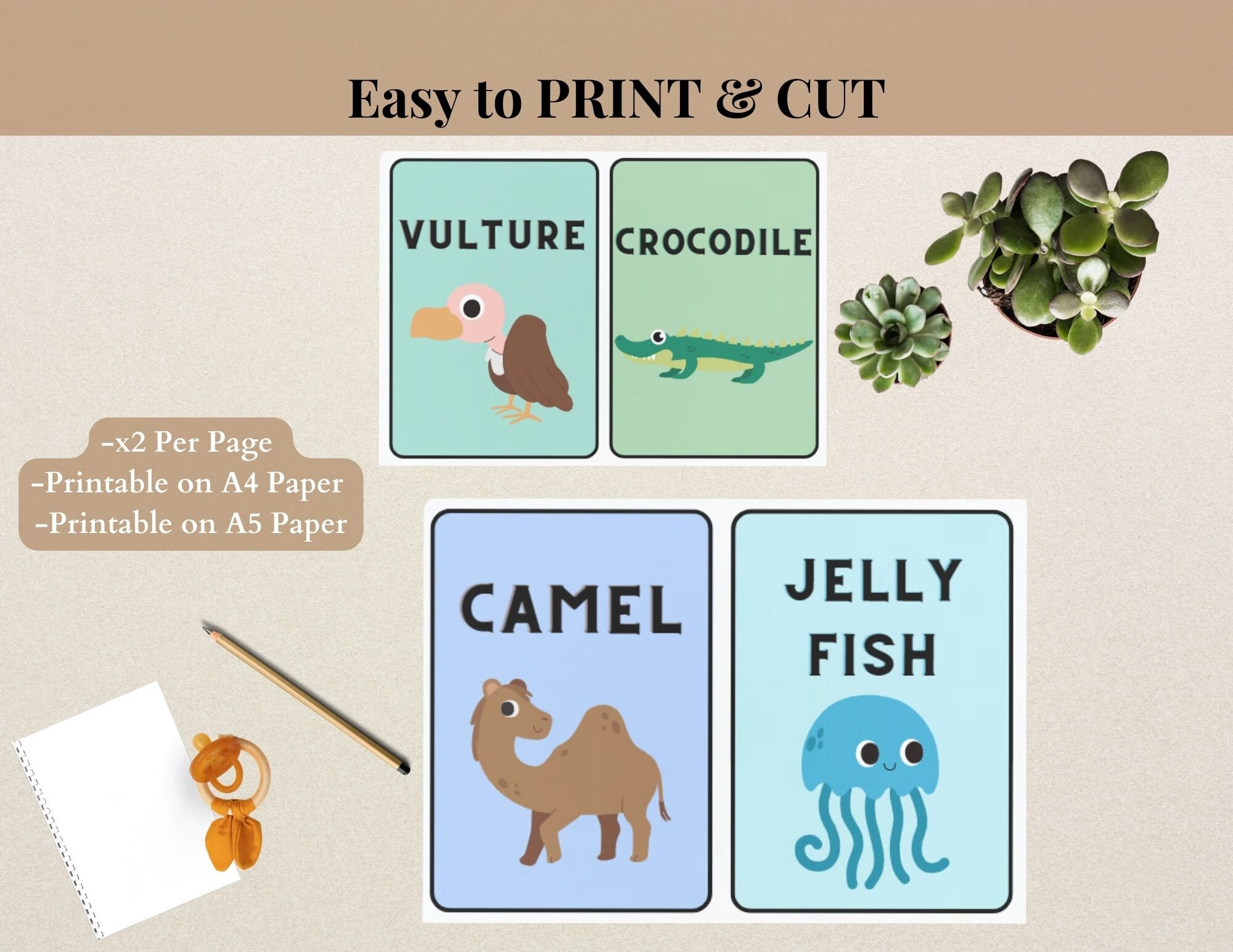 Tarjetas didácticas de animales Animales salvajes: 26 lindas - Etsy México