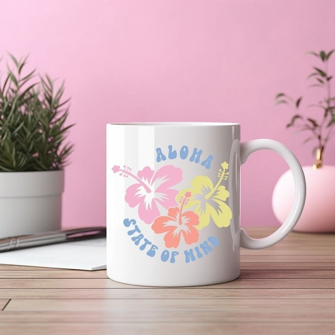 Aloha Mug, Hawaiian Mug, Hibiscus Flower, Beach Cup, Spiritual Mug ...