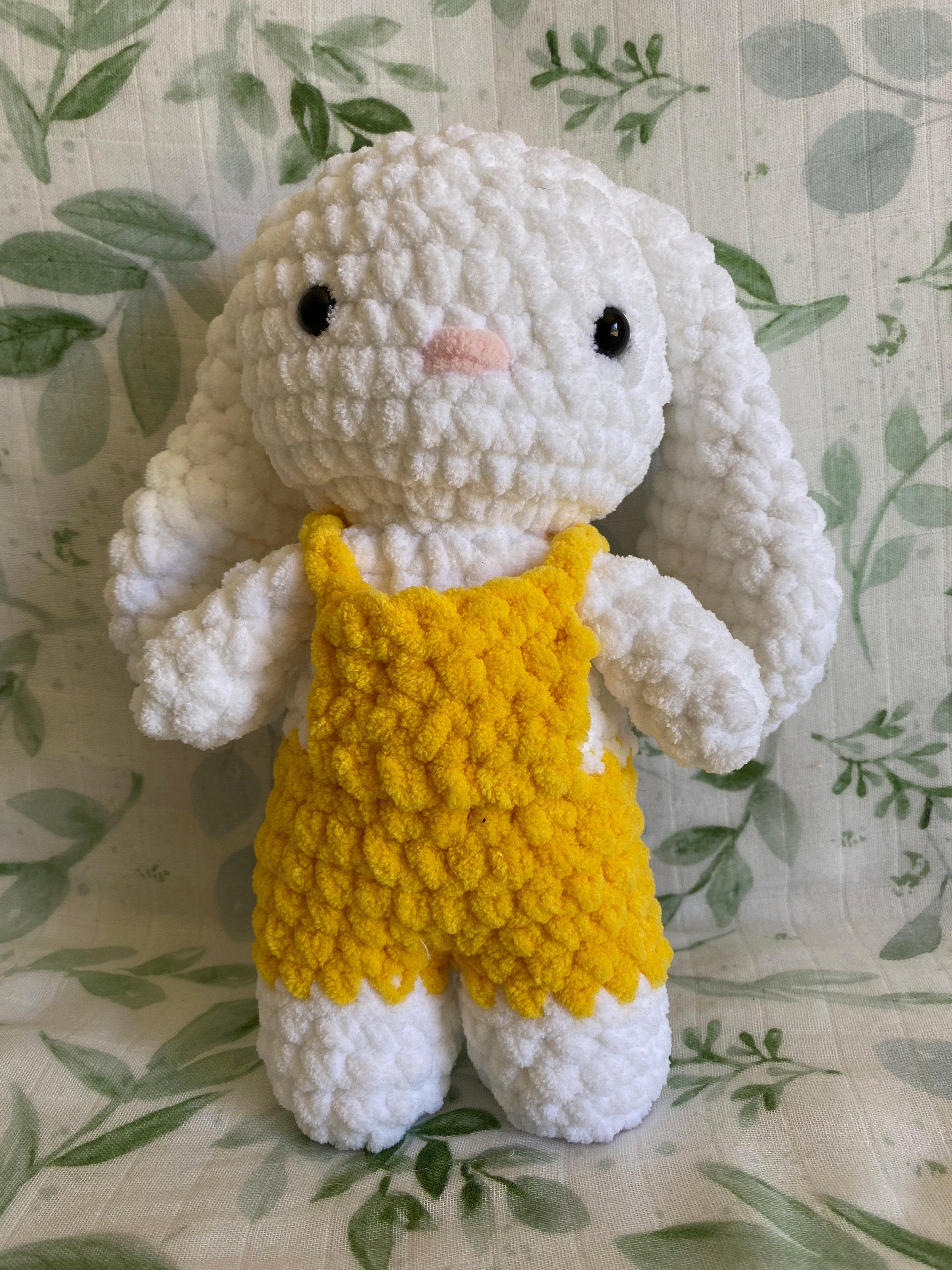 Easter Bunny Teddy in Overalls Crochet Bunny Toy Easter Plushie Bunny ...