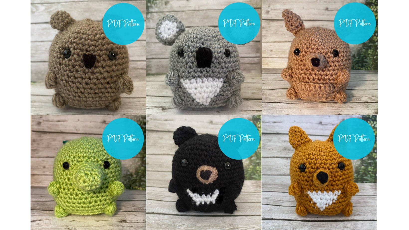 Australian Animal Crochet Pattern Bundle Kangaroo Crochet - Etsy