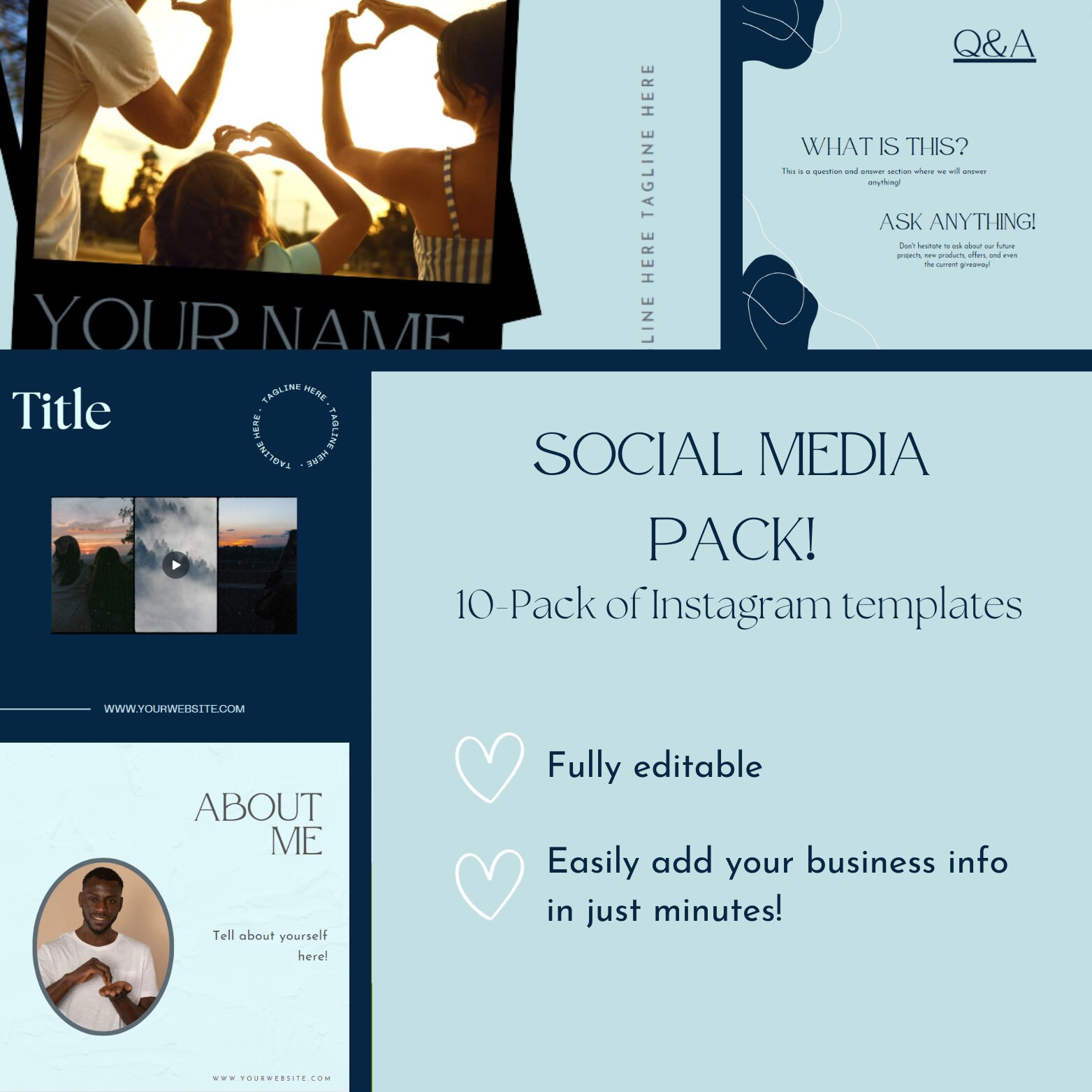 Social Media Template, Instant Download, Small Business Template ...