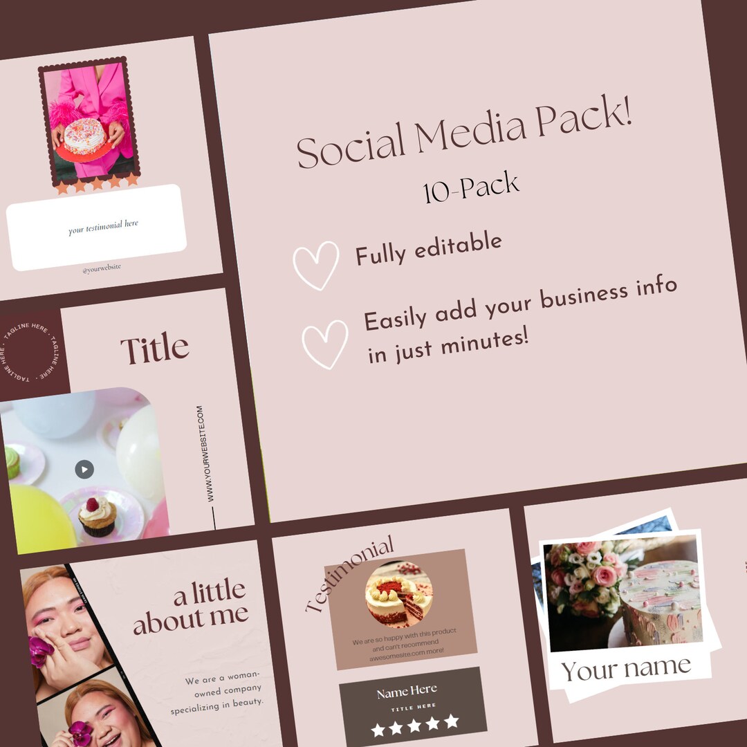 Social Media Template, Instagram Bundle Template, Instant Download ...