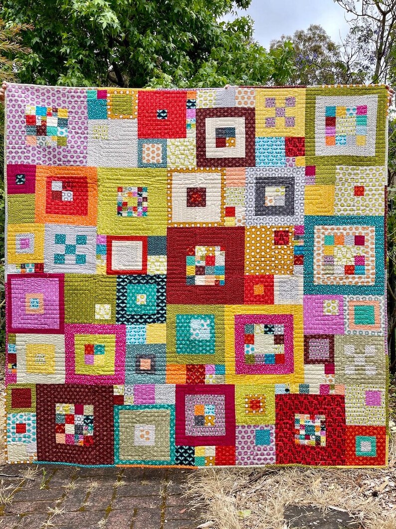 Squared Quilt Scrap Busting Intermediate Paper Pattern - Etsy