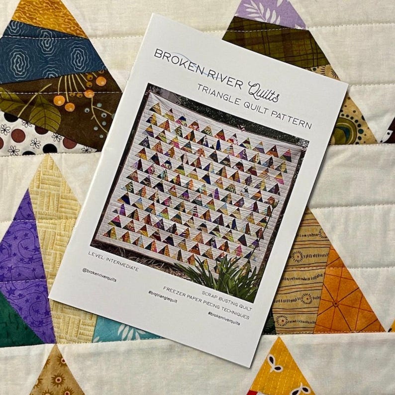 Triangle Quilt Scrap Busting Freezer Paper Pieced Paper Pattern - Etsy