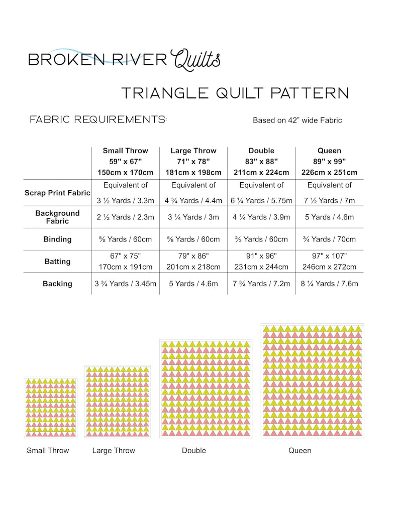 Triangle Quilt – Freezer Paper Pieced PDF Pattern - Etsy