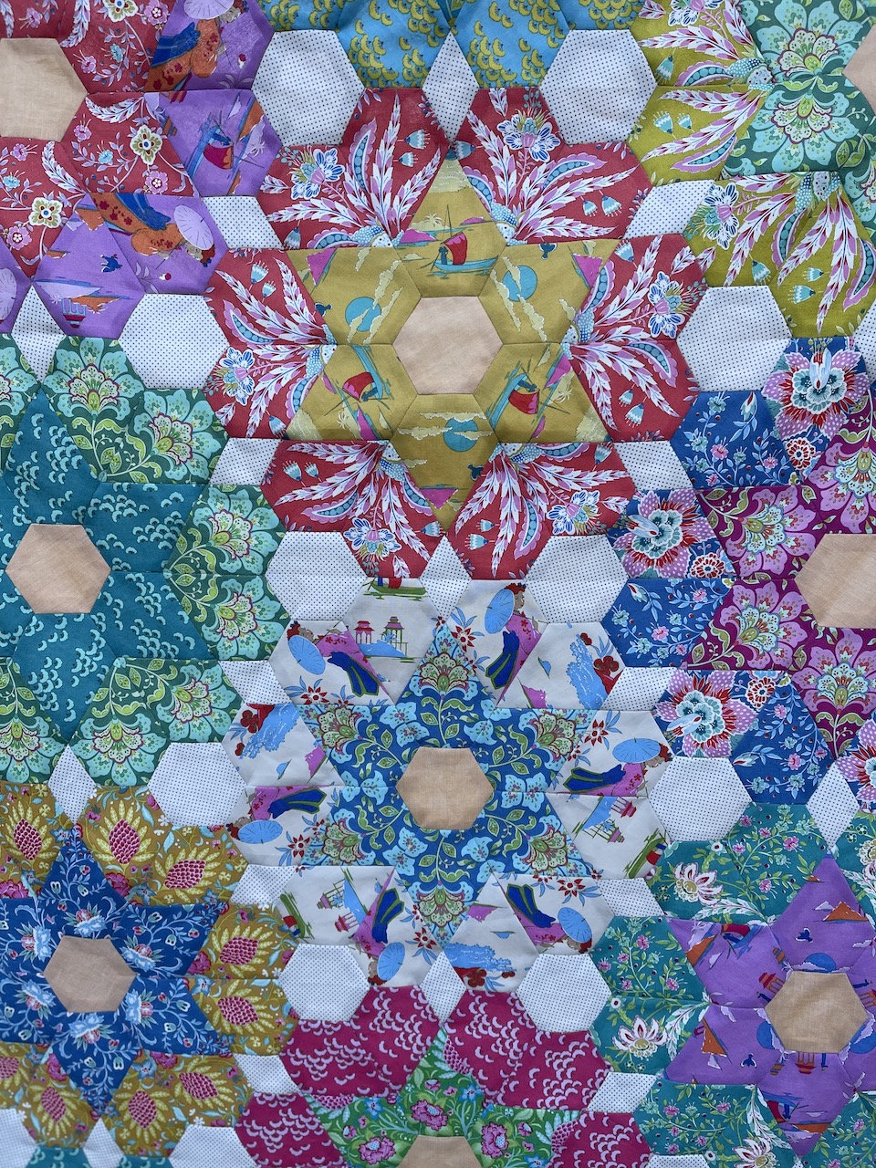 Big Blooms EPP Quilt Printed Pattern - Etsy