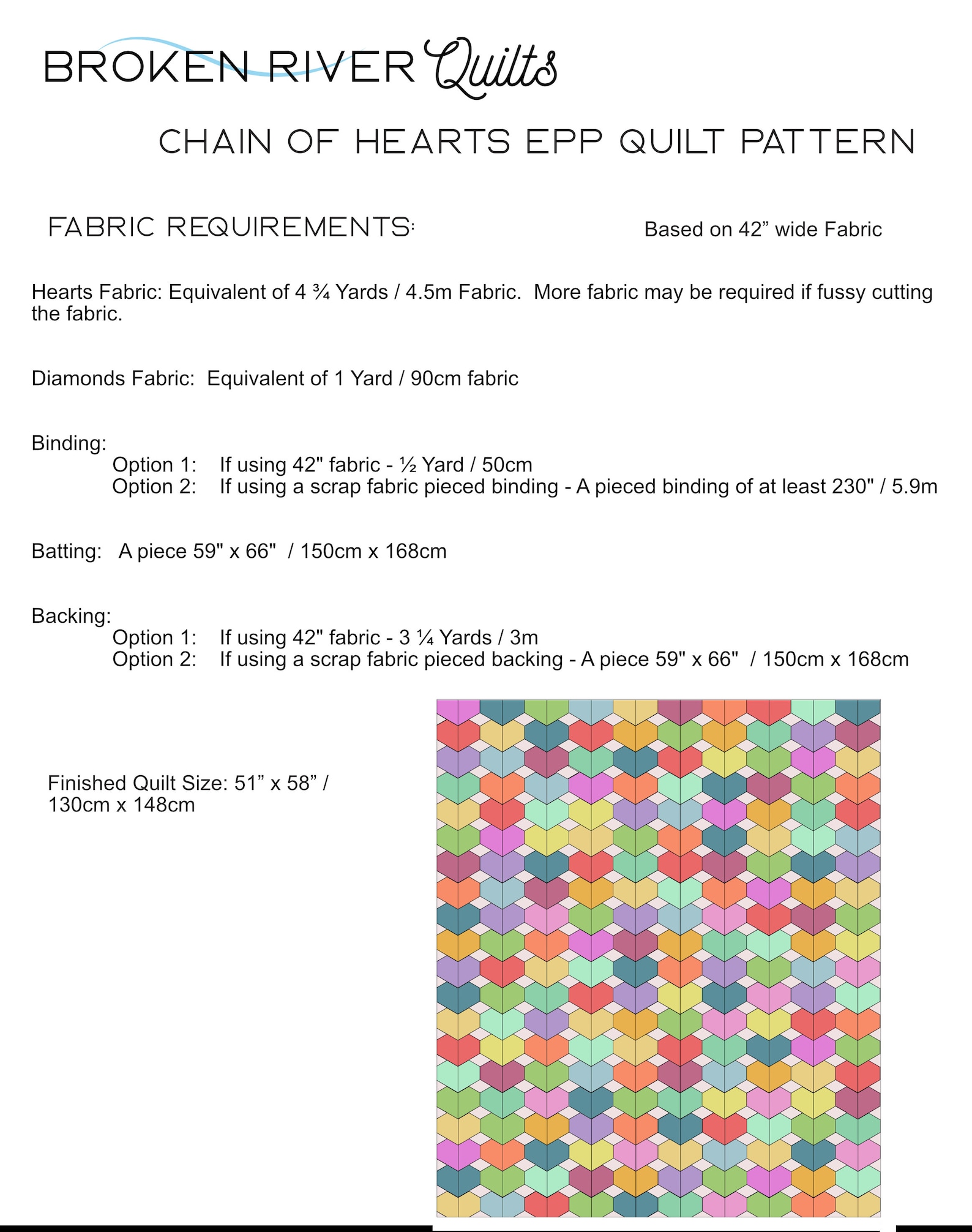 Chain of Hearts EPP Quilt - PDF Pattern - Etsy