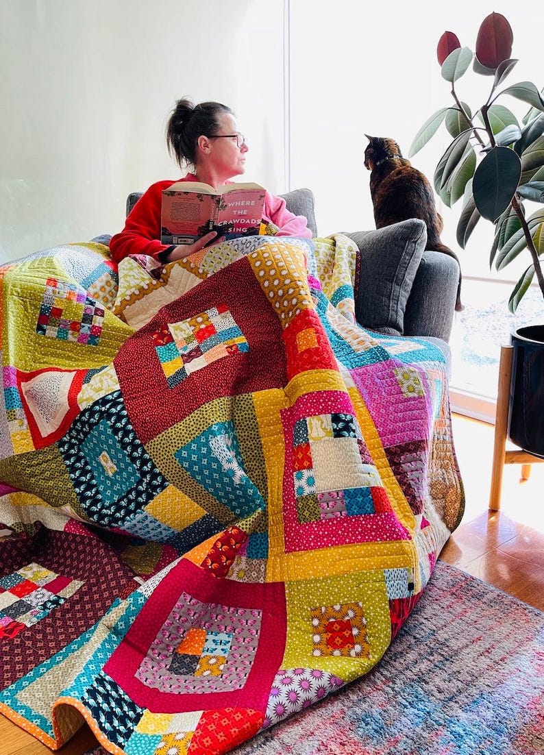 Squared Quilt Scrap Busting Intermediate Paper Pattern - Etsy