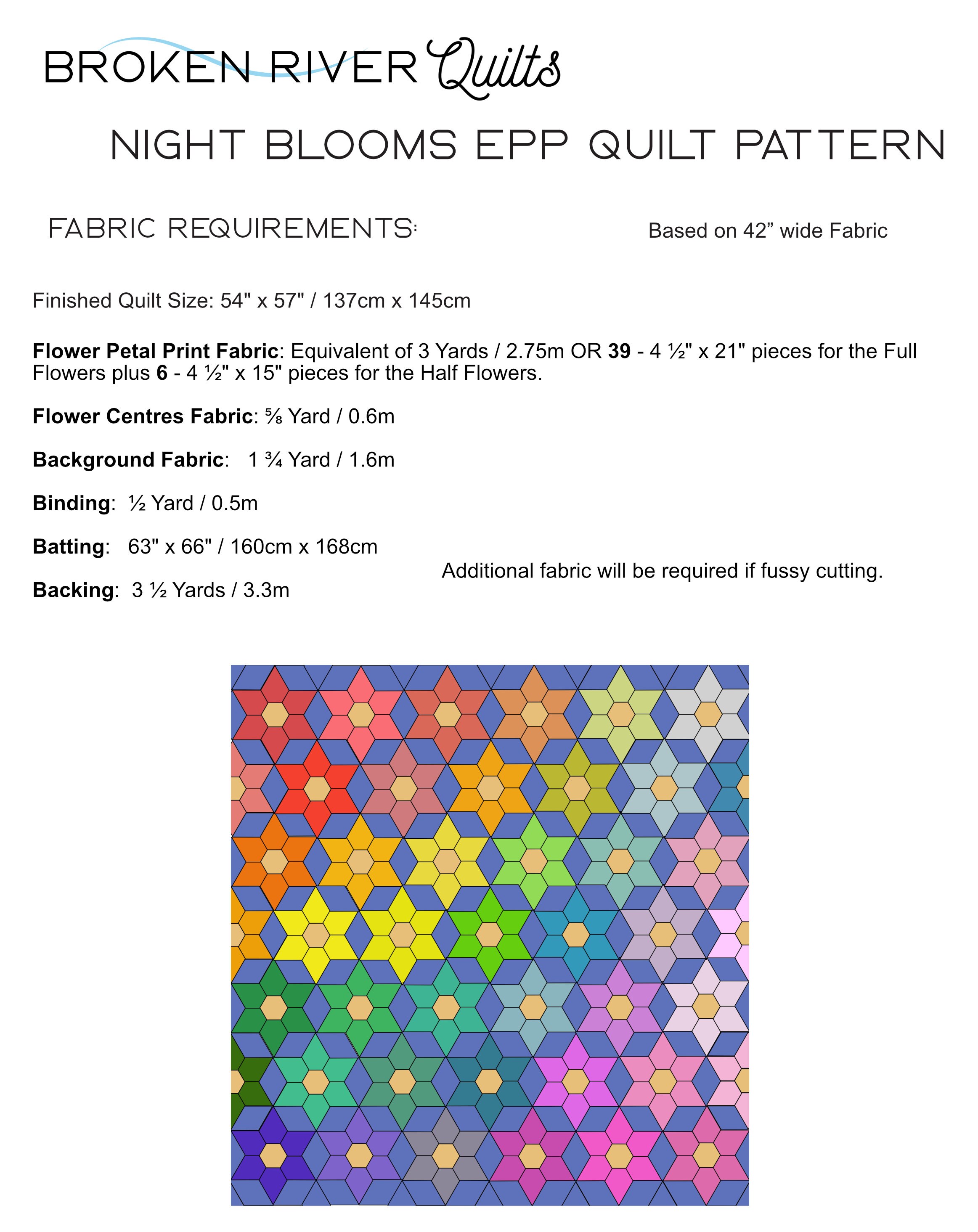 Night Blooms EPP Quilt PDF Pattern - Etsy