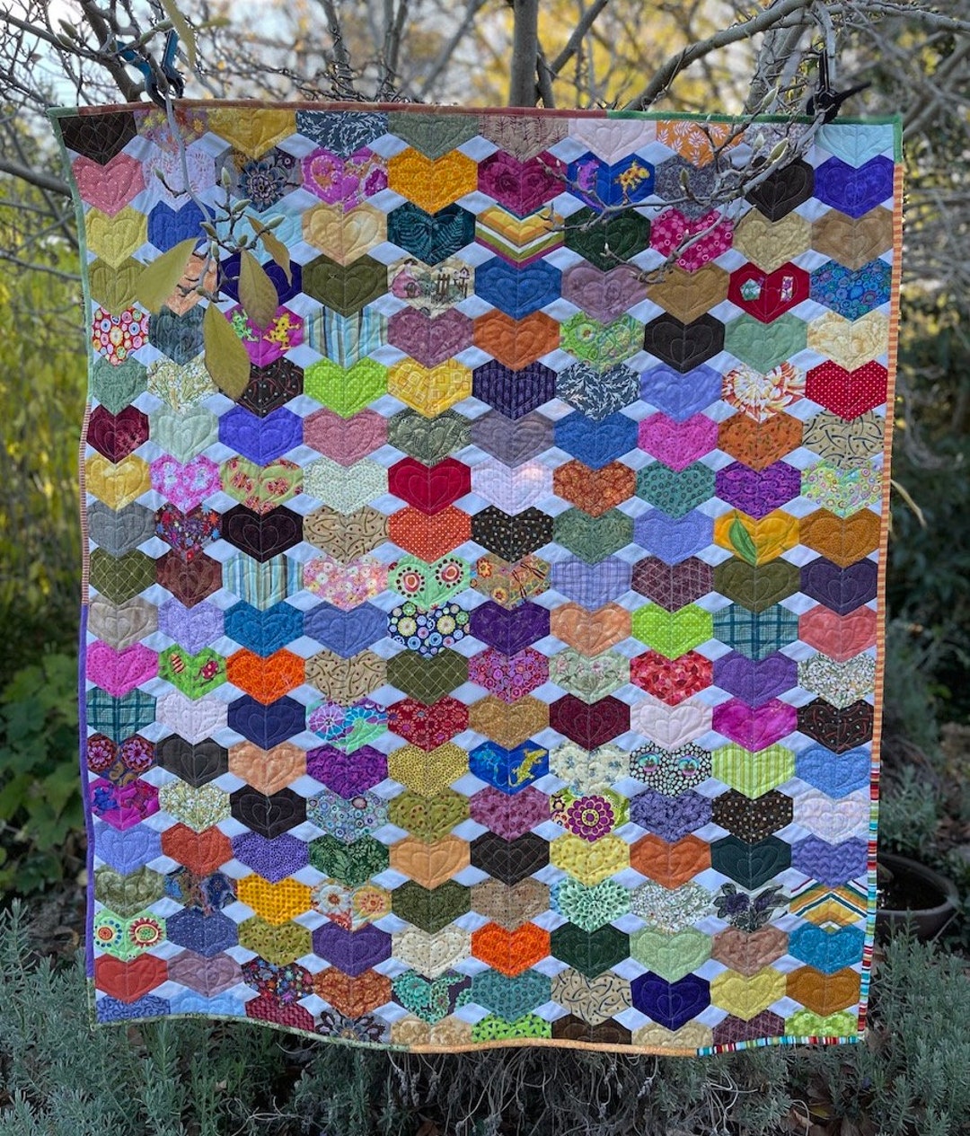 Chain of Hearts EPP Quilt - PDF Pattern - Etsy