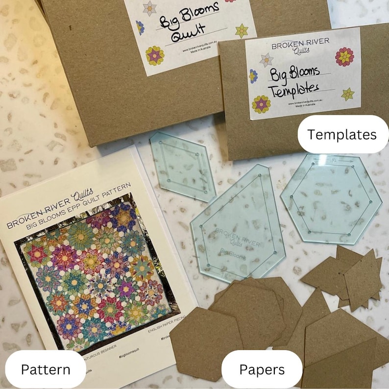 Big Blooms- EPP Bundle With Papers, Pattern and Template - Etsy