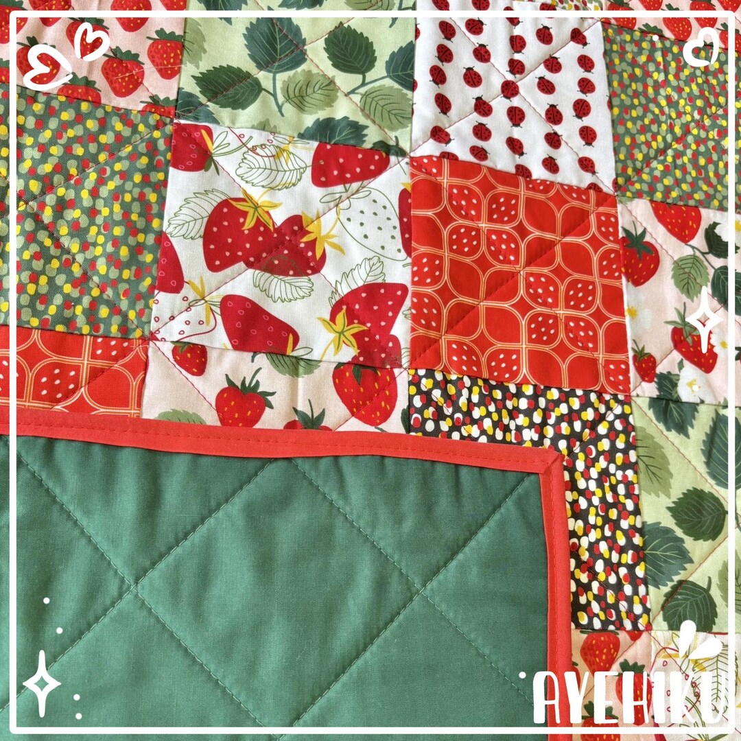 Organic Cotton Strawberry Baby Cuddle Quilt: Fruit, Berry, Blanket ...