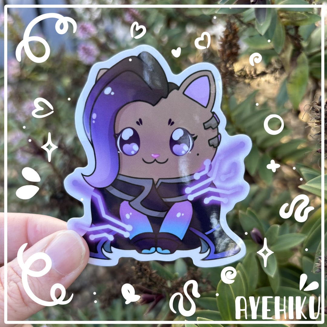 Hacker Cat Glossy Vinyl Sticker: Kawaii Anime Kitty - Etsy
