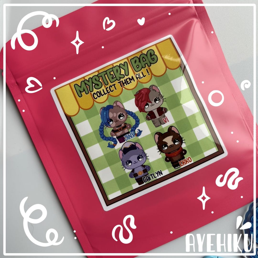 Kitty Arcane Blind Bag Epoxy Keychain & Sticker | Gloss | Kawaii ...