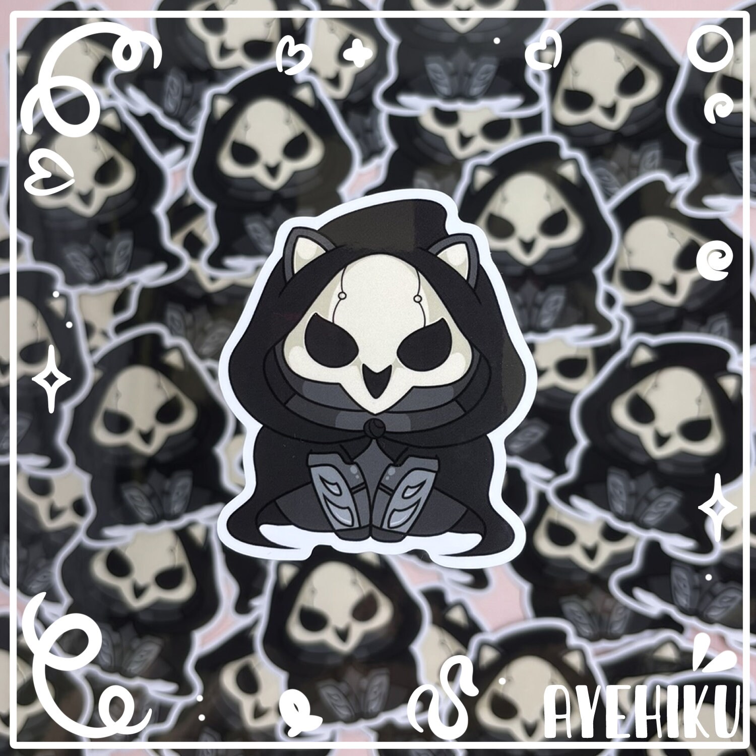 Reaper Cat Cute Vinyl Sticker Gloss Kitty Kawaii Anime - Etsy