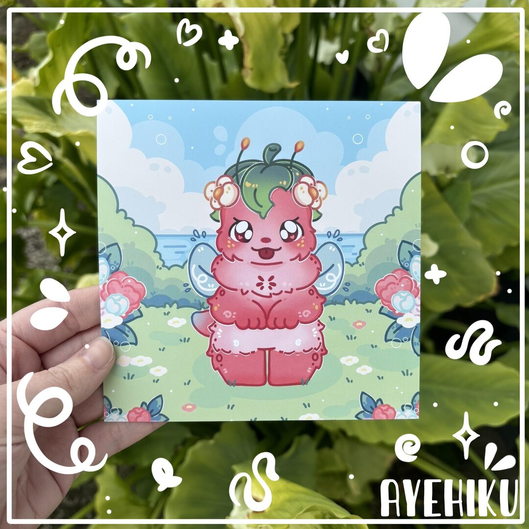 Strawbee Strawberry Bee Cute Print Poster | Matte | Kawaii | Anime | - Etsy