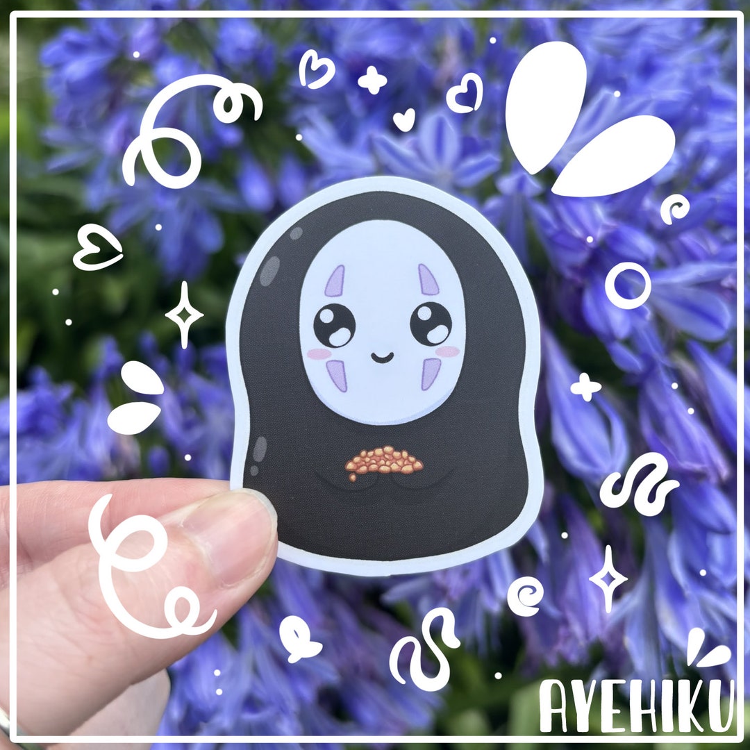 No Face Cute Vinyl Sticker | Matte | Gold | Kawaii | Anime - Etsy