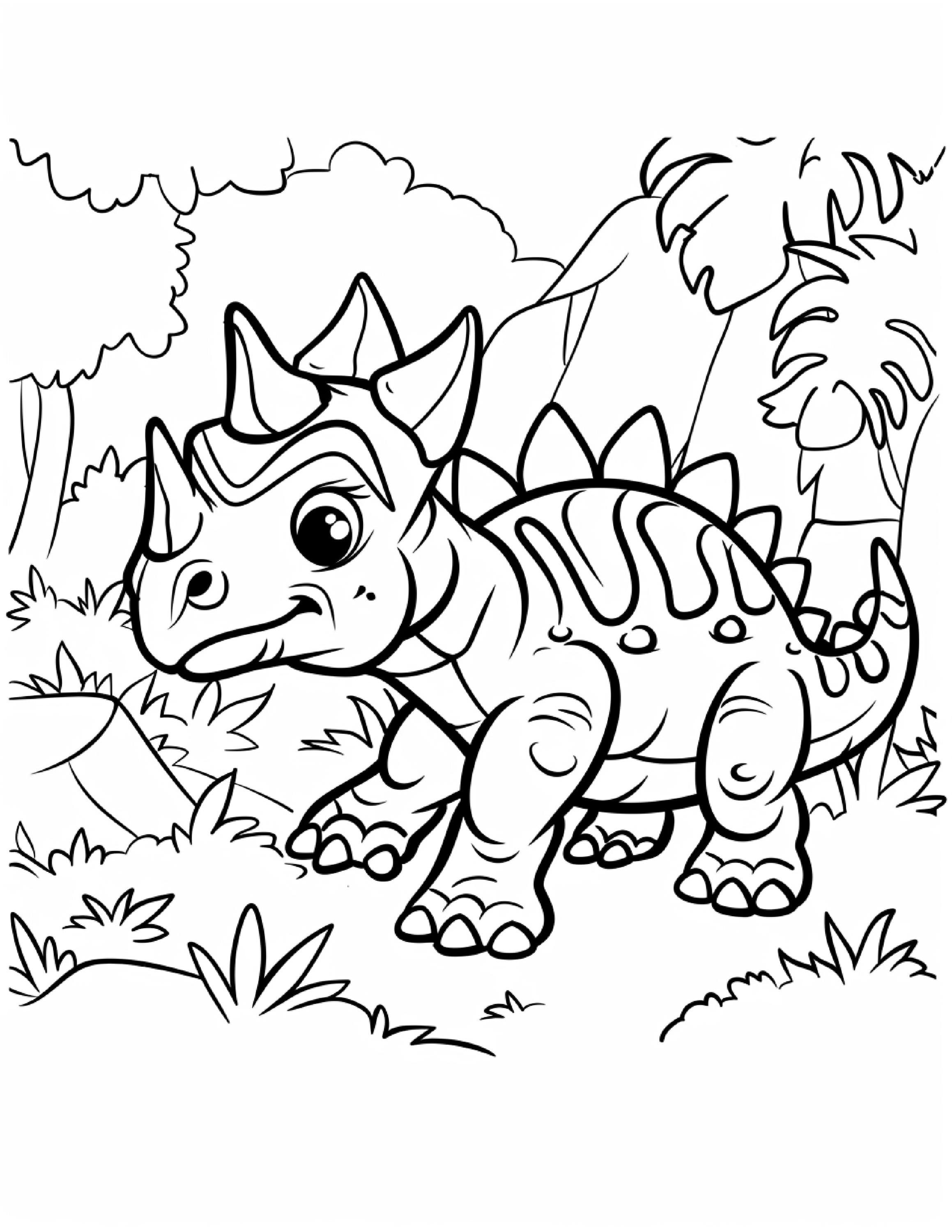 100 Pages of Coloring Printable Pages Dinosaurs for Kid's and Adult's ...