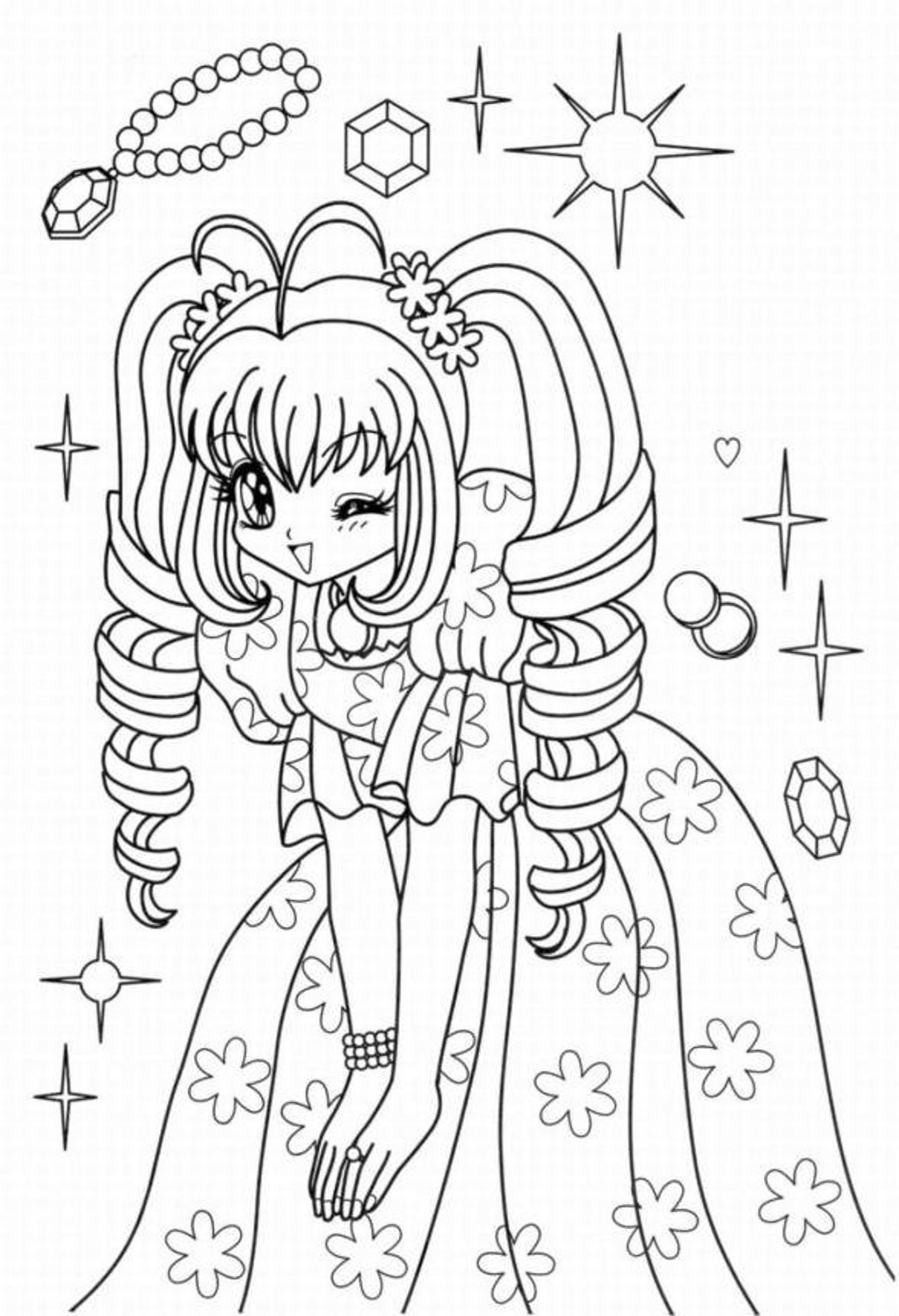 50 Pages Anime Coloring Printable Pages - Etsy