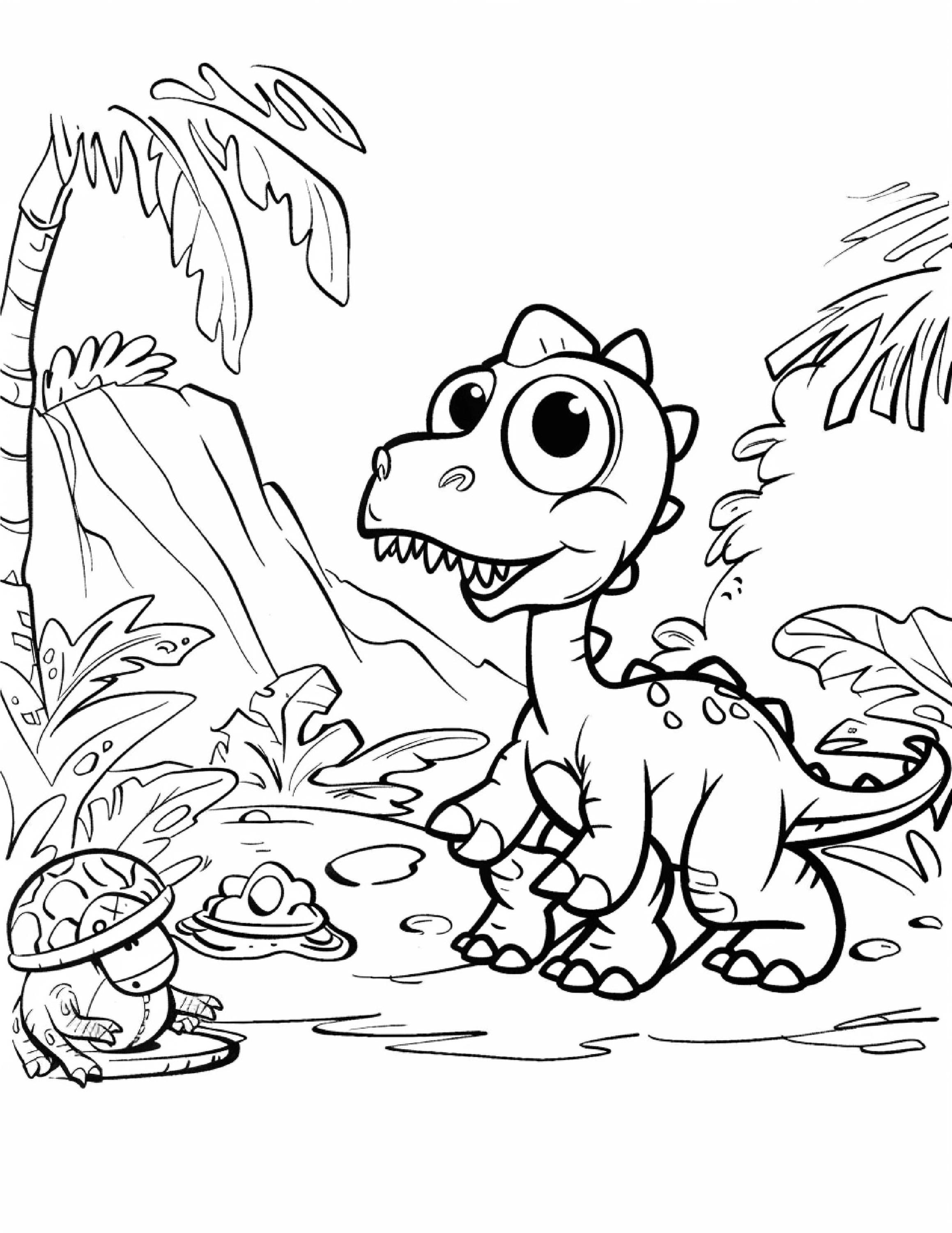 100 Pages of Coloring Printable Pages Dinosaurs for Kid's and Adult's ...