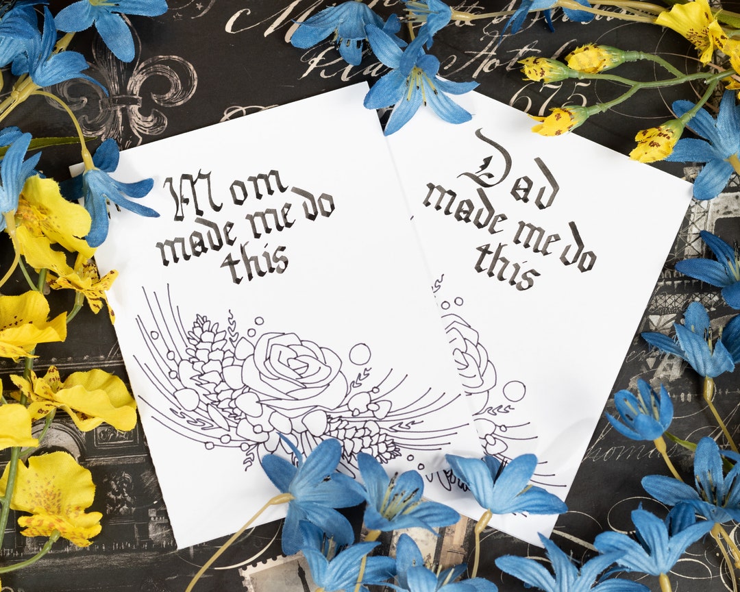 Calligraphy Greeting Card, Funny Greeting Card, Parent Made Me Do This ...