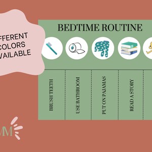 Printable Kids Bedtime Routine Chore Chart | Easy Editable Template ...