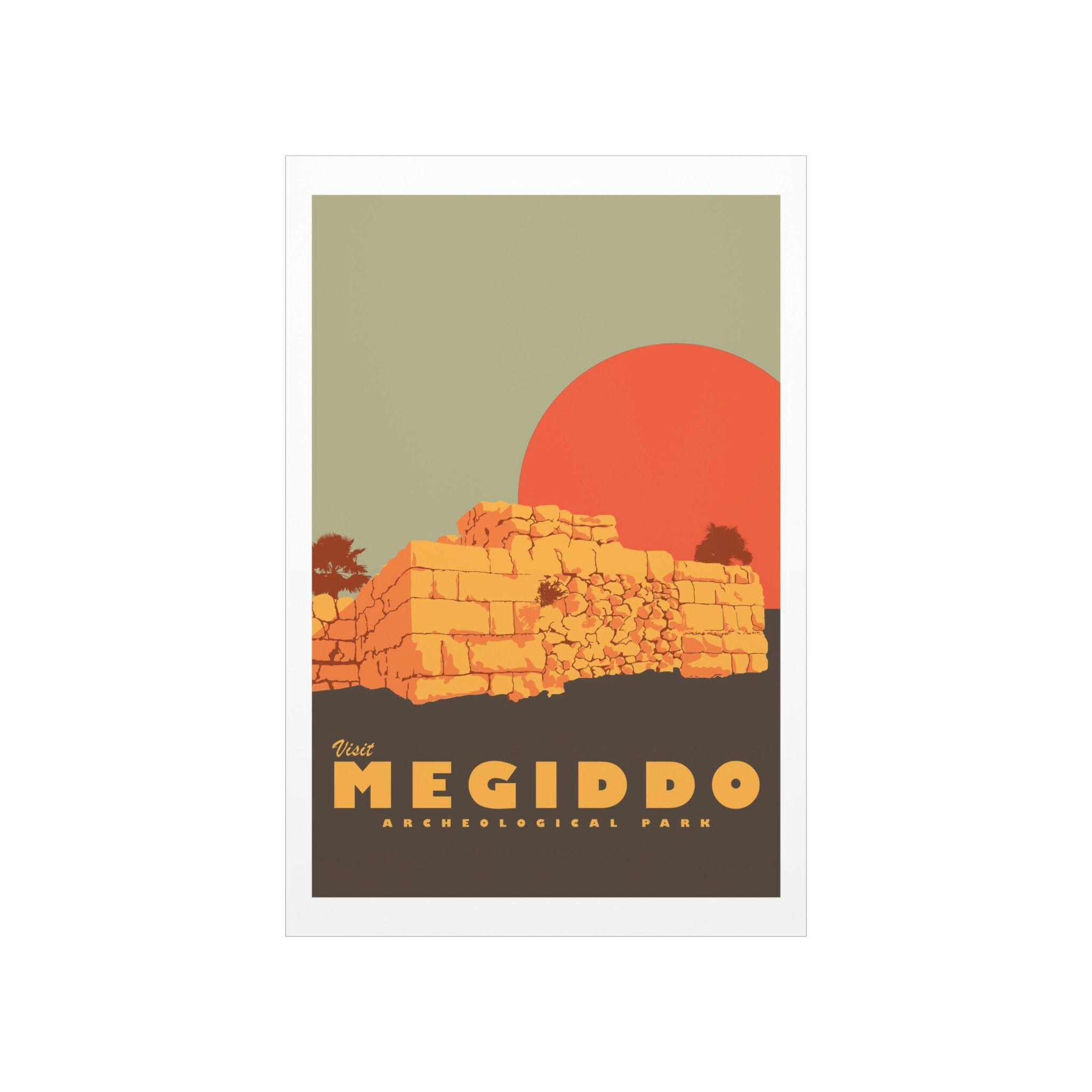 Megiddo, Bible Art, Holy Land Art, Travel Poster, Travel Art, Bible ...