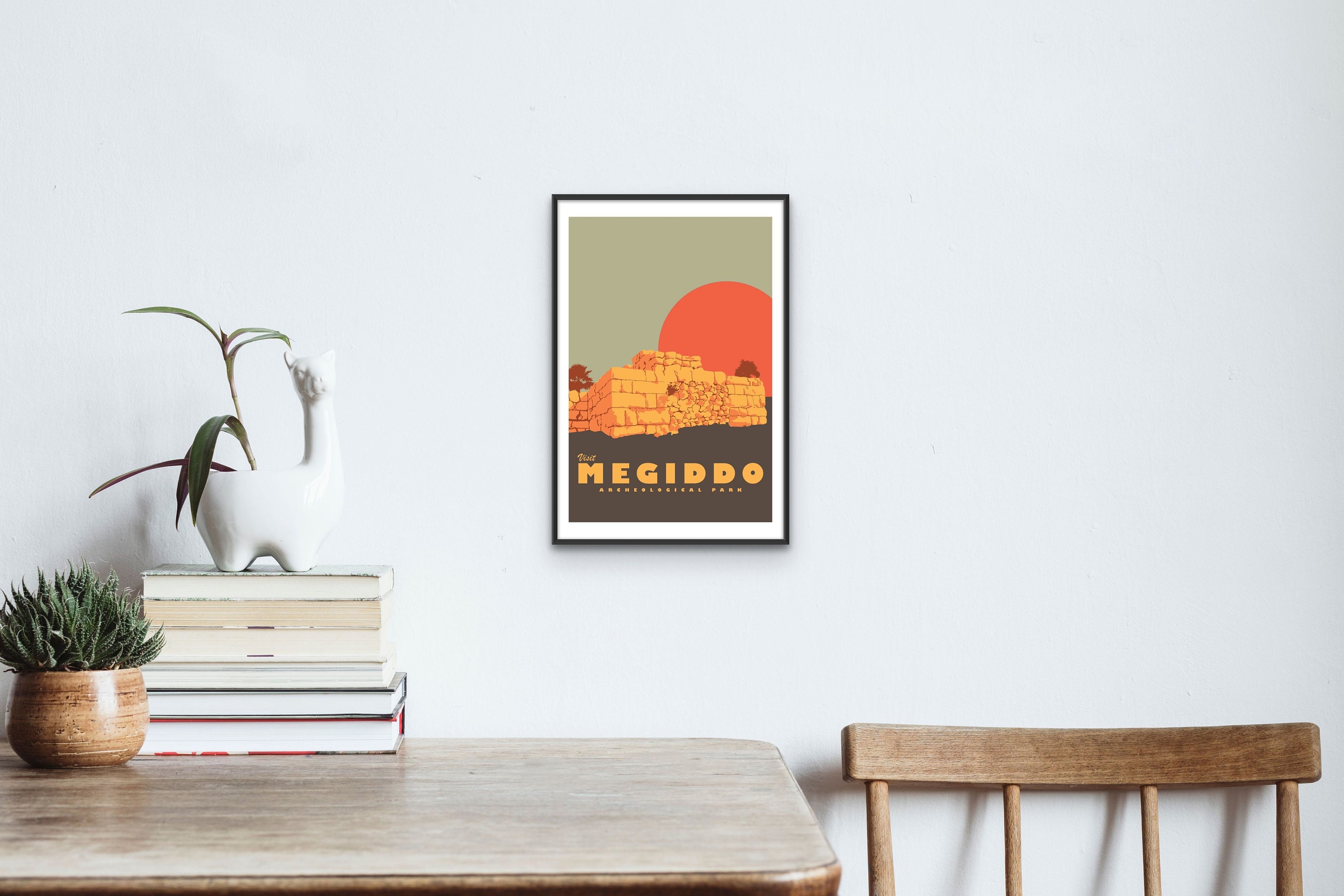 Megiddo, Bible Art, Holy Land Art, Travel Poster, Travel Art, Bible ...