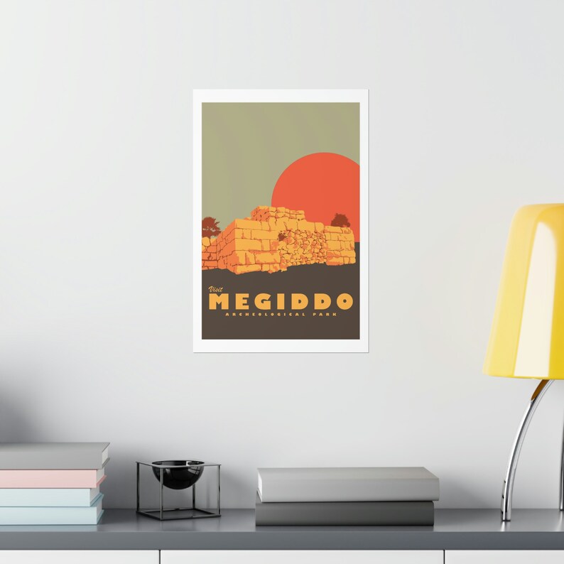 Megiddo, Bible Art, Holy Land Art, Travel Poster, Travel Art, Bible ...