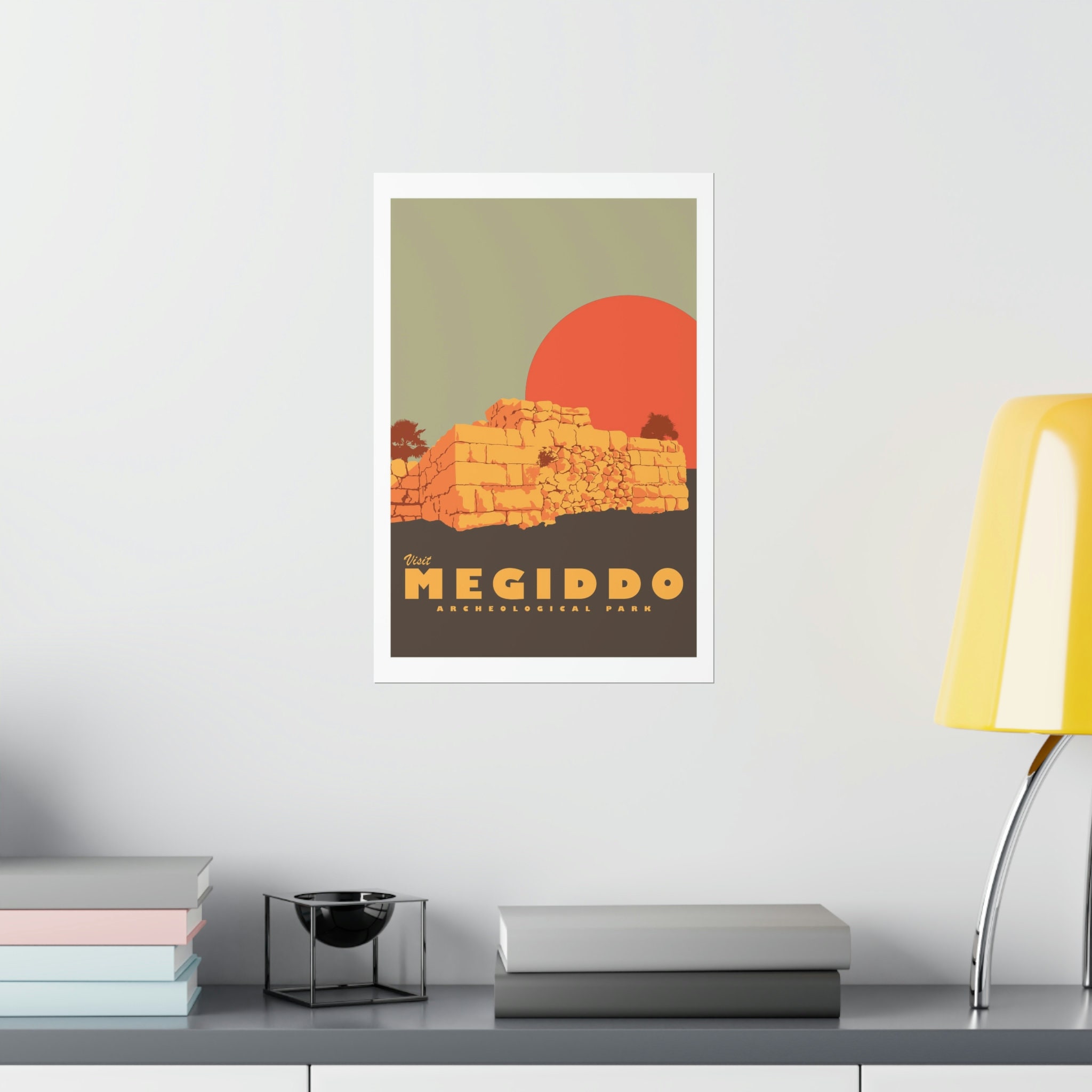 Megiddo, Bible Art, Holy Land Art, Travel Poster, Travel Art, Bible ...