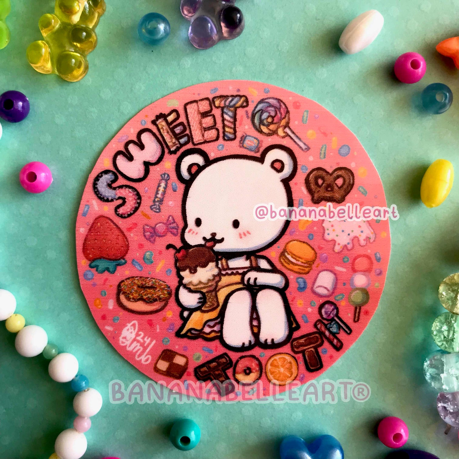 Sweet Tooth Bear Sticker Colorful, Cute, and Homemade Stickers ...