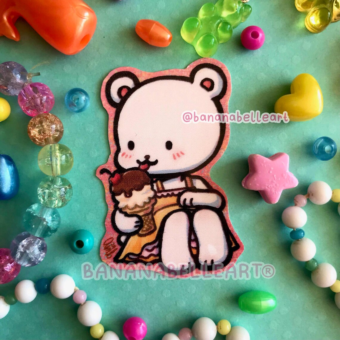 Sweet Tooth Bear Sticker Colorful, Cute, and Homemade Stickers ...