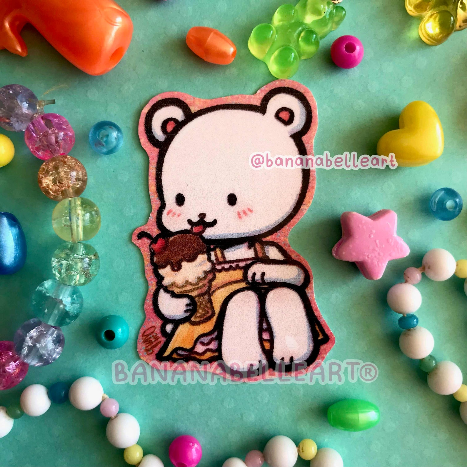 Sweet Tooth Bear Sticker Colorful, Cute, and Homemade Stickers ...