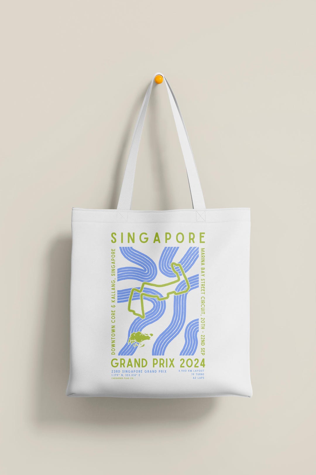Formula 1 2024 Singapore Grand Prix Tote Bag Circuit Cotton Canvas ...