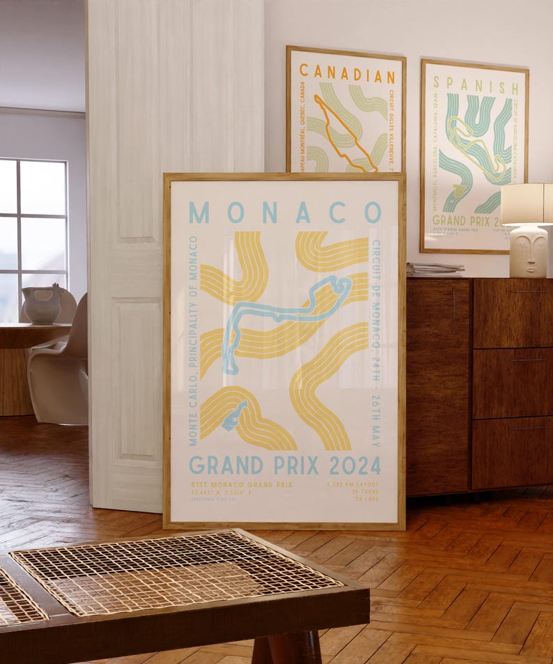 Formula 1 2024 Monaco Grand Prix Poster | Circuit | F1 Art | Wall ...