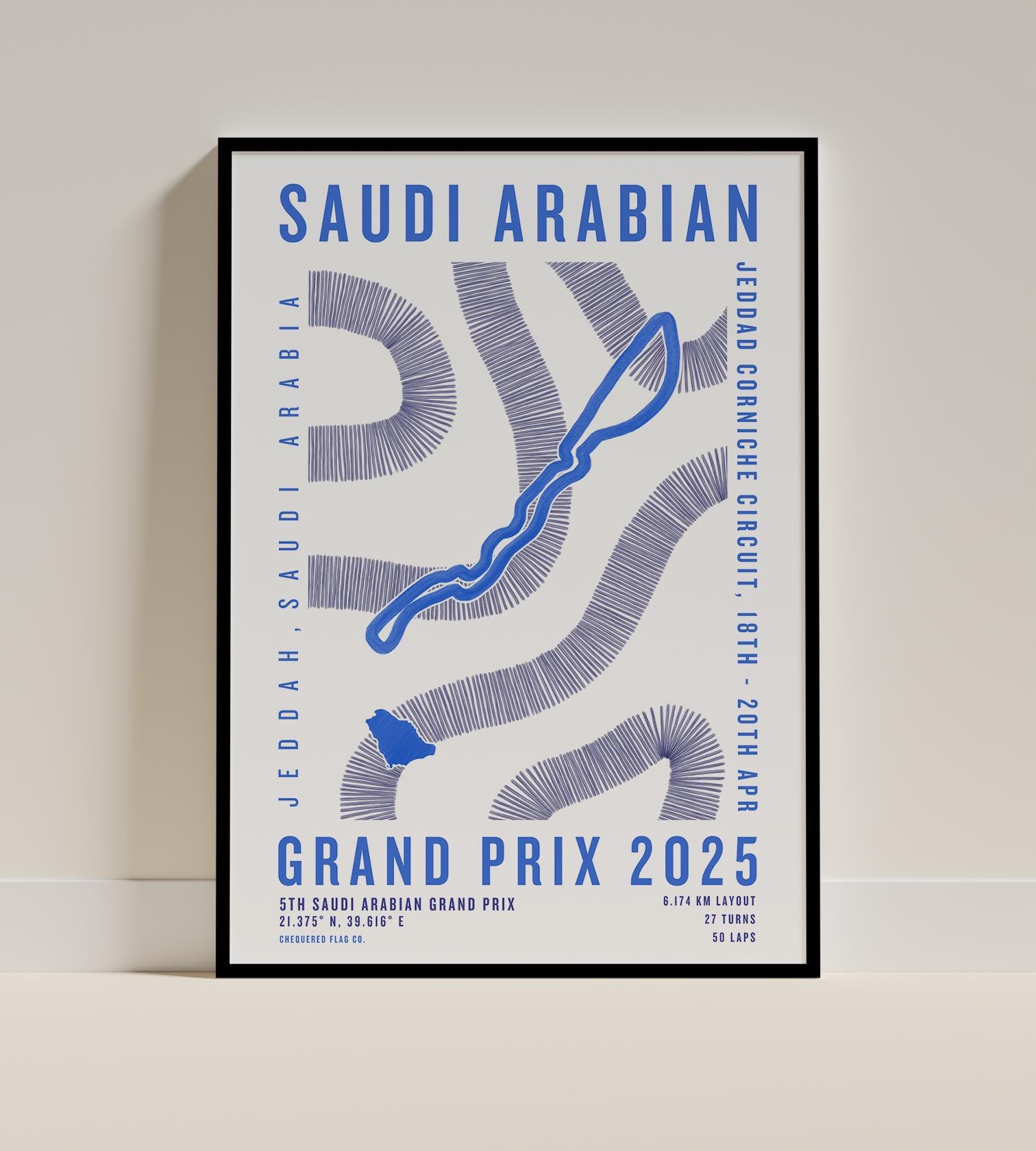 Formula 1 2025 Saudi Arabian Grand Prix Poster | Circuit | F1 Art ...
