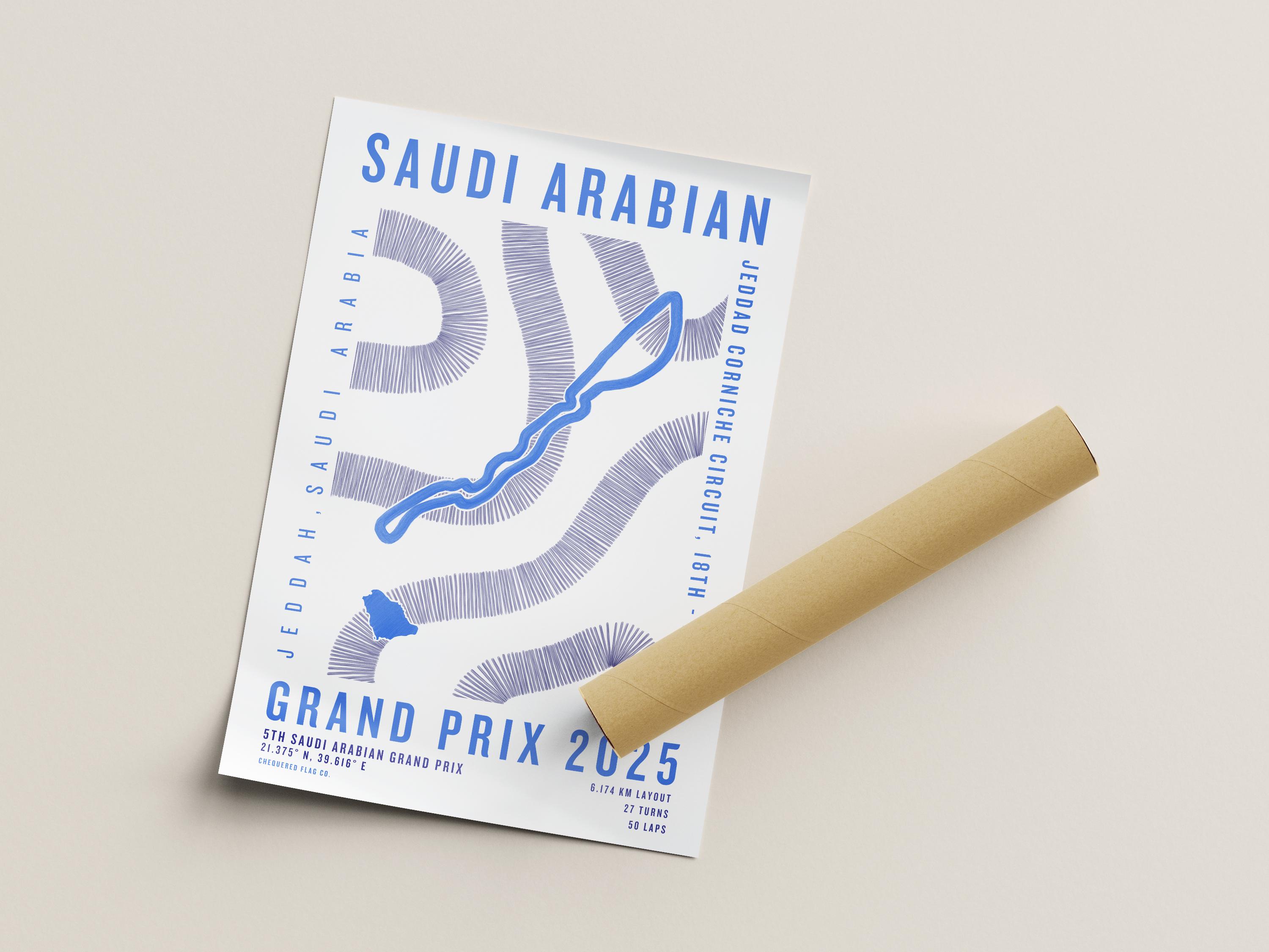 Formula 1 2025 Saudi Arabian Grand Prix Poster | Circuit | F1 Art ...