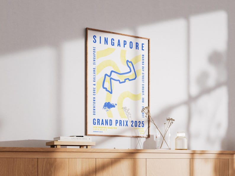 Formula 1 2025 Singapore Grand Prix Print | Circuit | F1 Wall Art ...