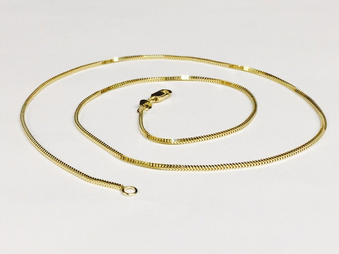 14k Yellow Gold 20 MILANO Snake Pendant Chain Necklace - Etsy
