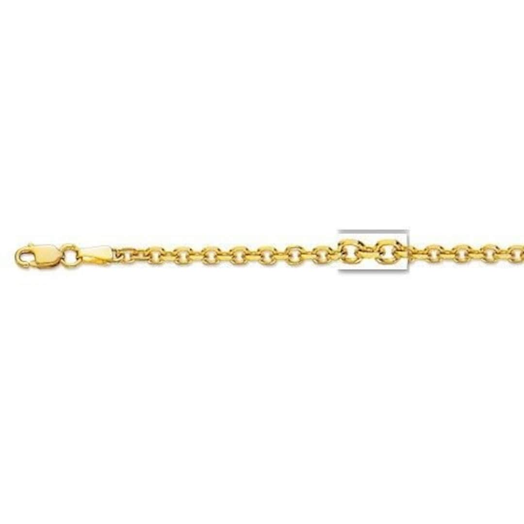 14k Yellow Gold Solid Cable Link Pendant Chain/necklace - Etsy