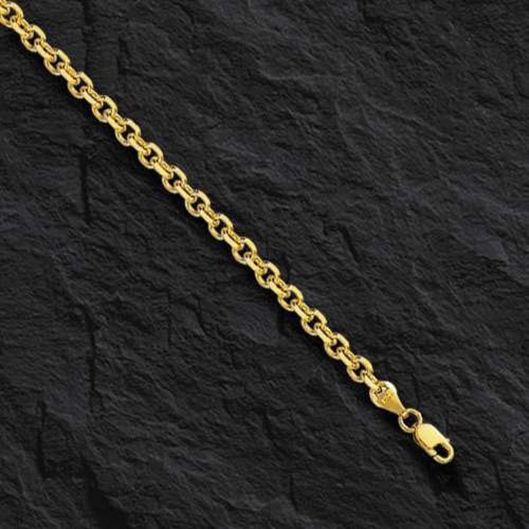14kt Yellow Gold Solid Cable Link Pendant Chain/necklace - Etsy