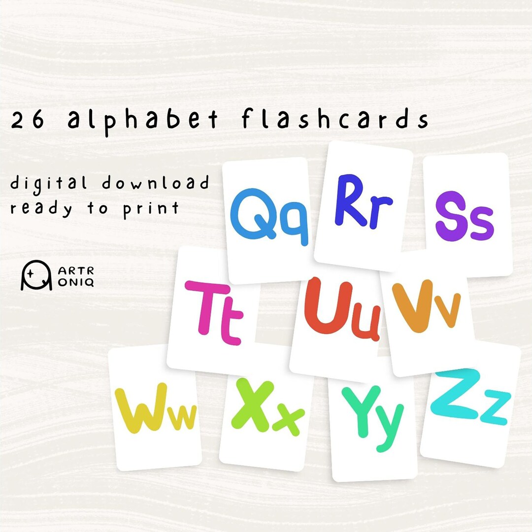 26 Basic Alphabets Cards Montessori Flash Cards Fun - Etsy