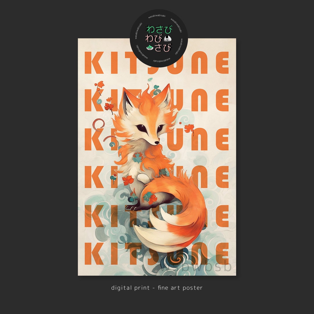 Fine Art Posters Japan Folklore Poster Kitsune Wall Prints - Etsy