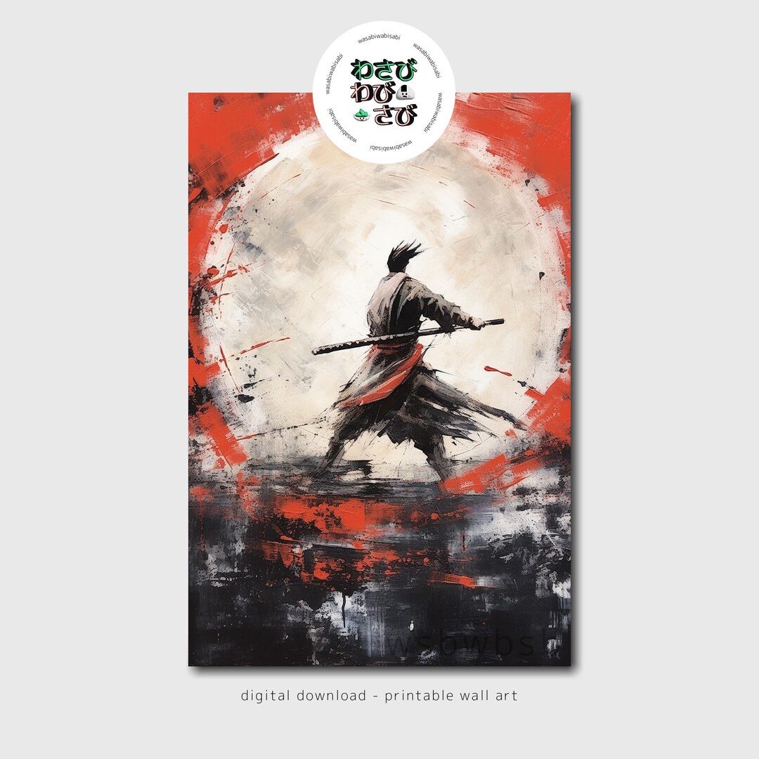 Japanese Samurai Print Wall Art Digital Art Digital - Etsy