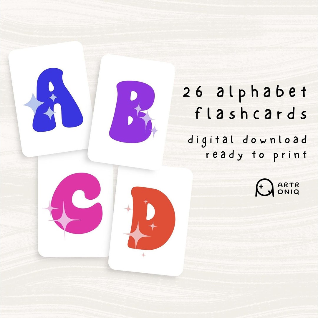 26 Basic Alphabets Cards Montessori Flash Cards Fun - Etsy