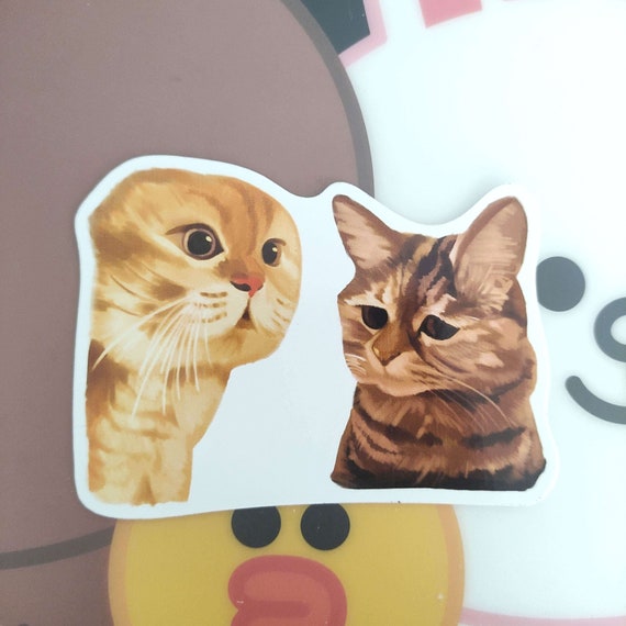 Goede Kattenmeme Rambling Goat Huh Cat Meme Sleutelhanger Verward Cat
