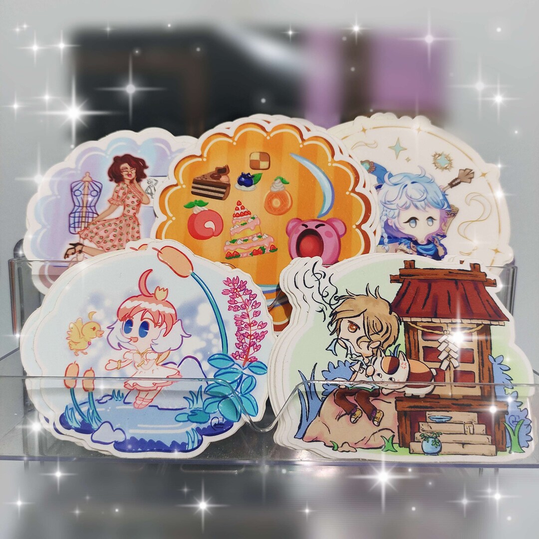 Vinyl Stickers || Princess Tutu, Natsume, Kirby, GBF Noa, Strawberry ...