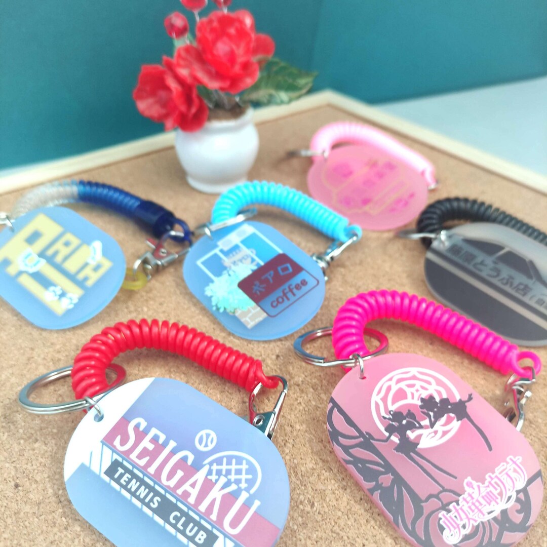 Anime Acrylic Locker Tags With Coil || Anime Manga Keychains - Etsy
